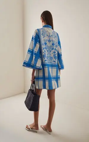 Verandah Cotton-blend Mini Kaftan Dress