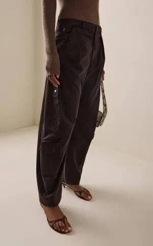Citizens Of Humanity Flight Pleated Cotton-blend Wide-leg Pants