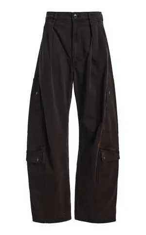 Citizens Of Humanity Flight Pleated Cotton-blend Wide-leg Pants - Brown