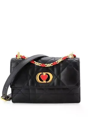 Dior Miss Caro Flap Bag Cannage Quilt Calfskin Mini Crossbody Bag - Black
