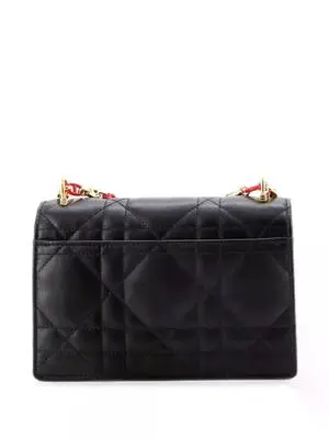 Dior Miss Caro Flap Bag Cannage Quilt Calfskin Mini Crossbody Bag - Black