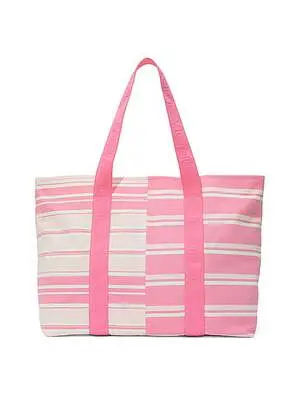 Victoria's Secret Heritage Stripe Canvas Tote Bag - Print