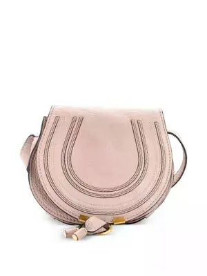 Chloé Marcie Leather Small Crossbody Bag - Grey