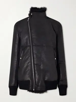 Rick Owens Hollywood Flight Shearling Jacket - Black