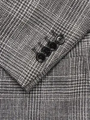 LARDINI Prince Of Wales Checked Wool, Silk And Cashmere-blend Blazer