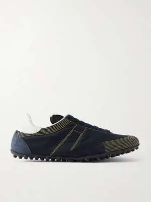 MAISON MARGIELA Leather And Suede-trimmed Cotton-twill Sneakers