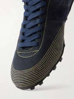 MAISON MARGIELA Leather And Suede-trimmed Cotton-twill Sneakers