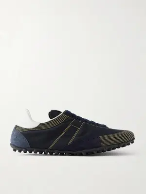 MAISON MARGIELA Leather And Suede-trimmed Cotton-twill Sneakers
