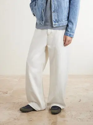 MAISON MARGIELA Leather And Suede-trimmed Cotton-twill Sneakers