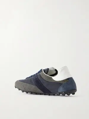 MAISON MARGIELA Leather And Suede-trimmed Cotton-twill Sneakers
