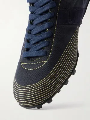 MAISON MARGIELA Leather And Suede-trimmed Cotton-twill Sneakers