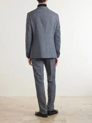 Caruso Prince Of Wales Wool Suit Jacket