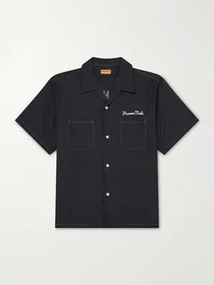 HUMAN MADE Souvenir Logo-embroidered Poplin Shirt - Black