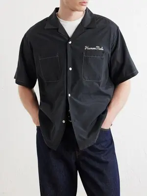 HUMAN MADE Souvenir Logo-embroidered Poplin Shirt