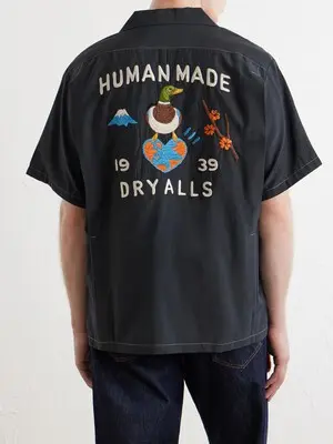 HUMAN MADE Souvenir Logo-embroidered Poplin Shirt