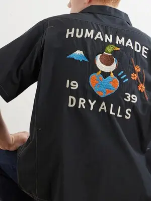 HUMAN MADE Souvenir Logo-embroidered Poplin Shirt