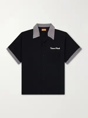 HUMAN MADE Logo-embroidered Poplin Shirt - Black