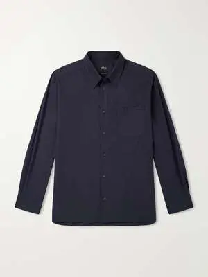 A.p.c. Malo Logo-embroidered Organic Cotton-poplin Shirt