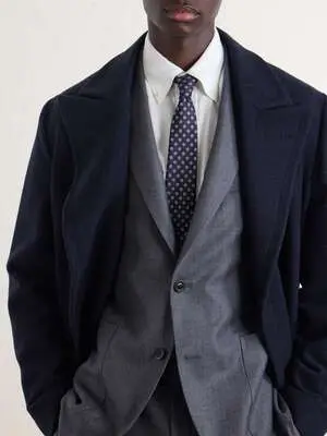 Boglioli Double-breasted Herringbone Virgin Wool Blazer