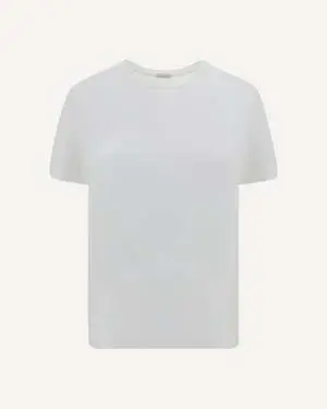 Brunello Cucinelli Cotton T-shirt With Jewel Detail - White
