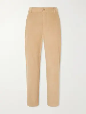 Moncler Straight-leg Cotton-corduroy Trousers - Neutrals