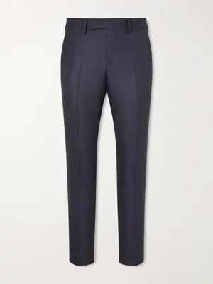 LARDINI Straight-leg Wool Suit Trousers - Blue
