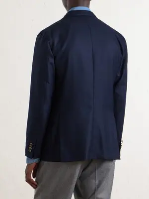 Boglioli Double-breasted Virgin Wool-hopsack Blazer
