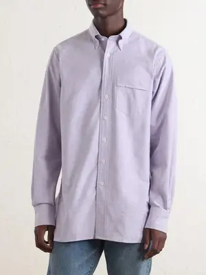 DRAKE'S Button-down Collar Cotton Oxford Shirt