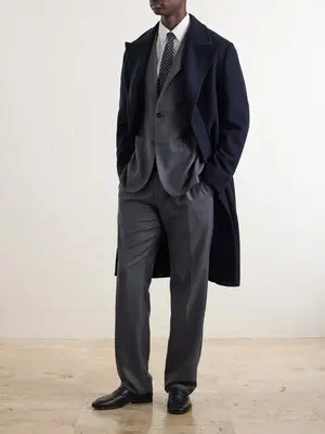 Boglioli Straight-leg Herringbone Virgin Wool Trousers