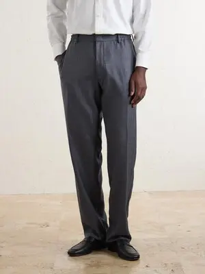 Boglioli Straight-leg Herringbone Virgin Wool Trousers