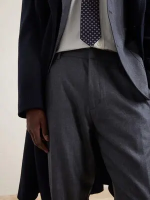 Boglioli Straight-leg Herringbone Virgin Wool Trousers