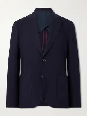 Paul Smith Wool Hopsack Blazer - Blue