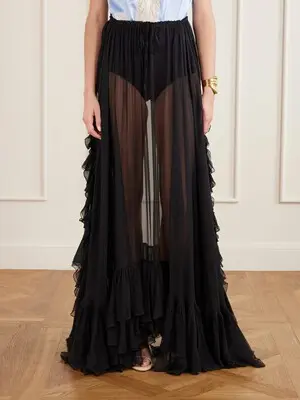 Chloé Ruffled Silk Maxi Skirt