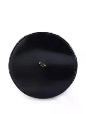 Celine Triomphe Shiny Calfskin Bucket Bag - Black