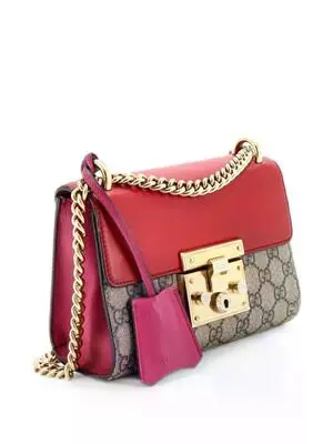 Gucci Padlock Gg Coated Canvas And Leather Small Crossbody Bag - Red
