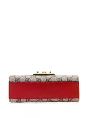 Gucci Padlock Gg Coated Canvas And Leather Small Crossbody Bag - Red