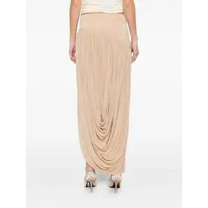 FERRAGAMO Asymmetric Draped Maxi Skirt - Cream