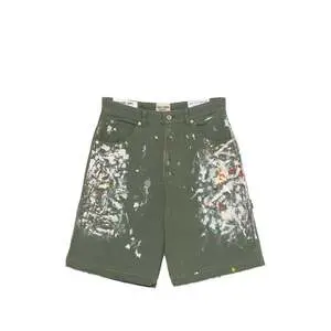 GALLERY DEPT. Paint Splatter Denim Shorts - Green