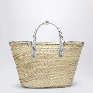 Jacquemus Soli Basket Bag In Natural/ Raffia