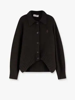 Attico Virgin Wool And Cashmere Blend Cardigan - Brown