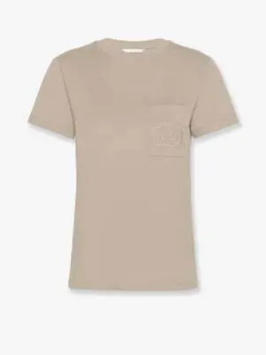 Max Mara Cotton T-shirt With Monogram Embroidery - Multicolor