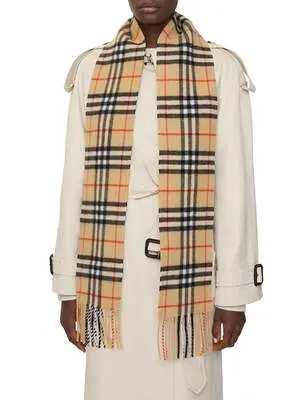 Burberry Thin Check Cashmere Scarf - Cream
