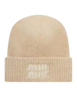 Miu Miu Mohair Wool Logo Hat