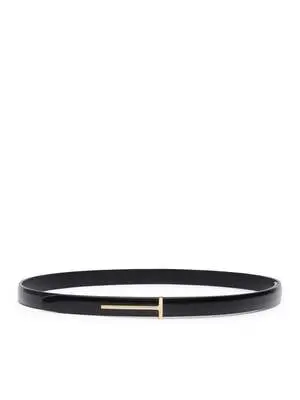 TOM FORD Thin Brushed Leather Belt - Black