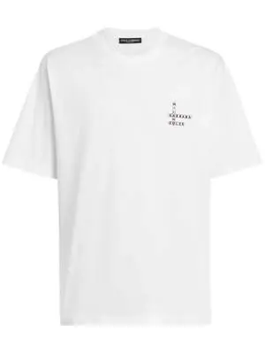 Dolce & Gabbana Cotton T-shirt With Crossword Print - White