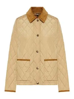 Burberry Quilted Nylon Jacket With Corduroy Collar - Multicolor