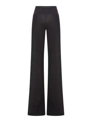 Rick Owens Silk Bias Flare Trousers - Black