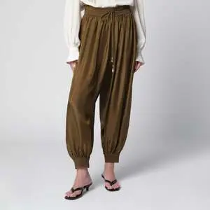 Zimmermann Olive Silk Habotai Harem Pants - Green
