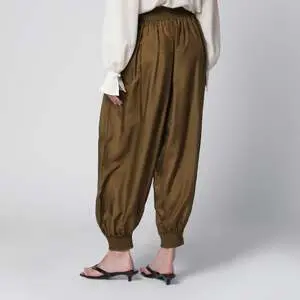 Zimmermann Olive Silk Habotai Harem Pants - Green