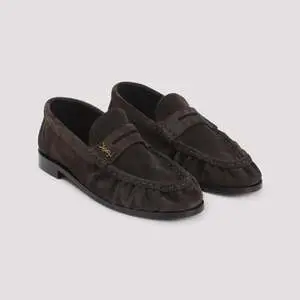 Saint Laurent Le Loafer Suede Loafers - Brown